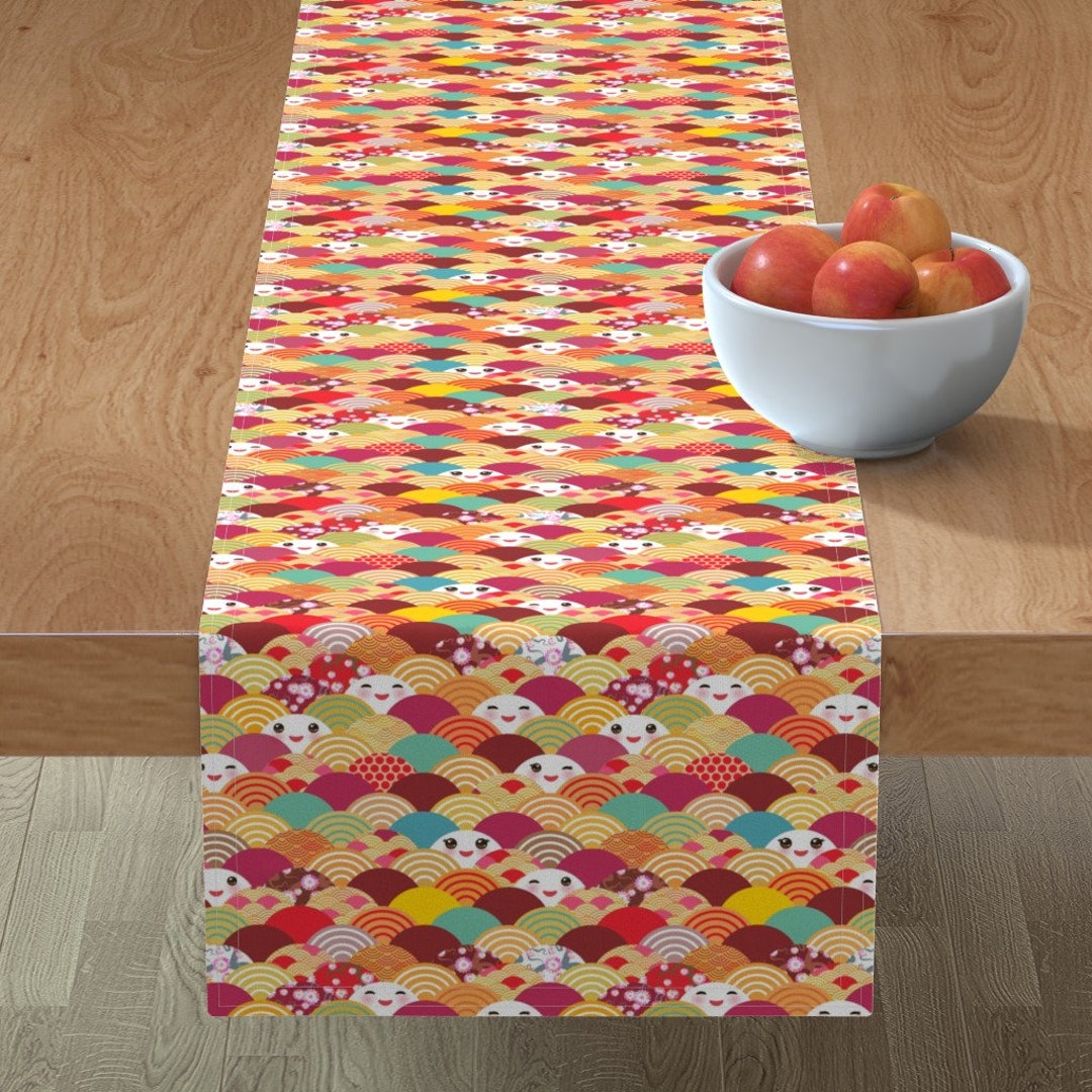 Spring Kawaii Table Runner Spring in Japan by Ekaterinap - Etsy