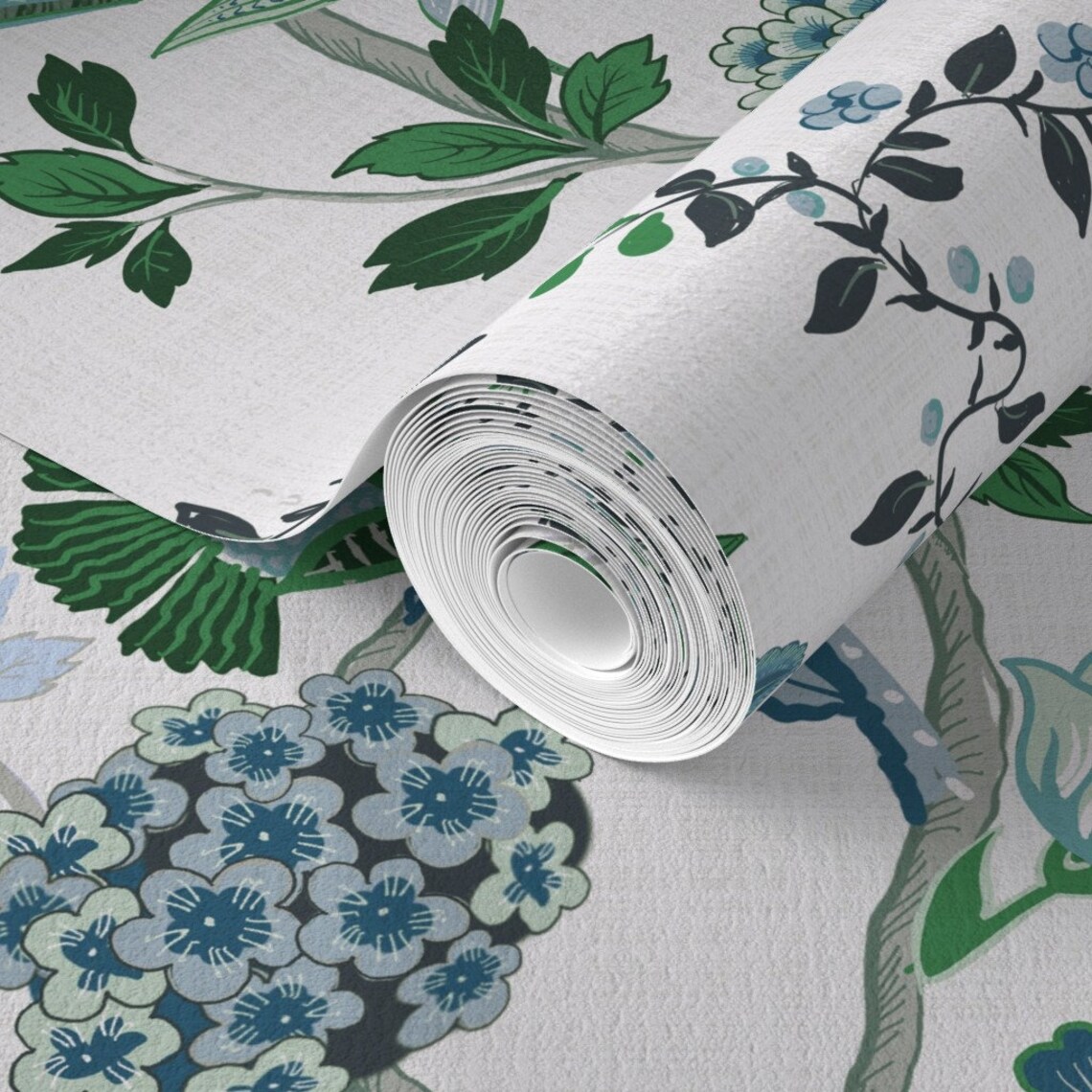Traditional Non-pasted Wallpaper Chinoiserie Chintz Botanicals ...