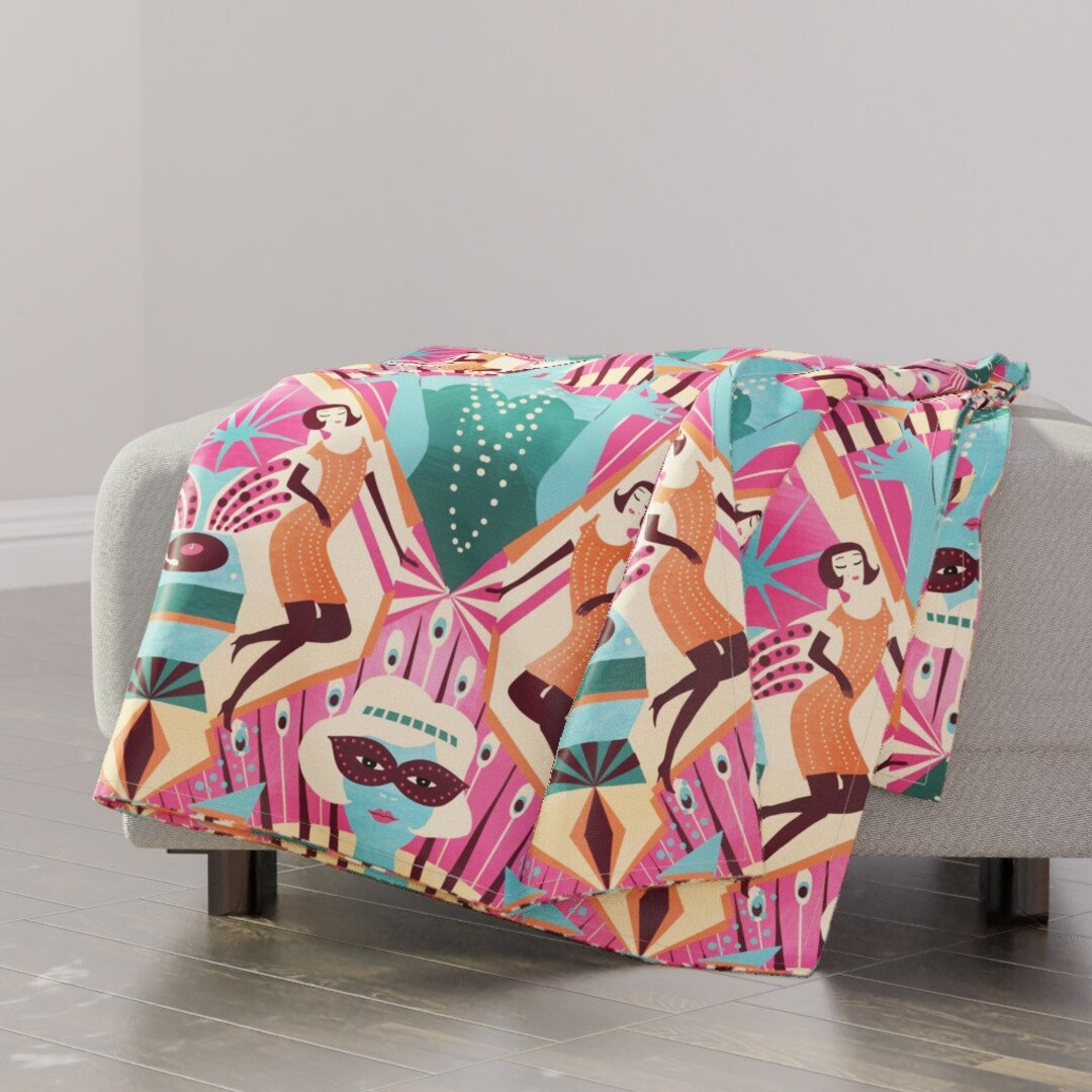 Art Deco Throw Blanket Cocktail Party by Miraparadies Festive Glamour ...