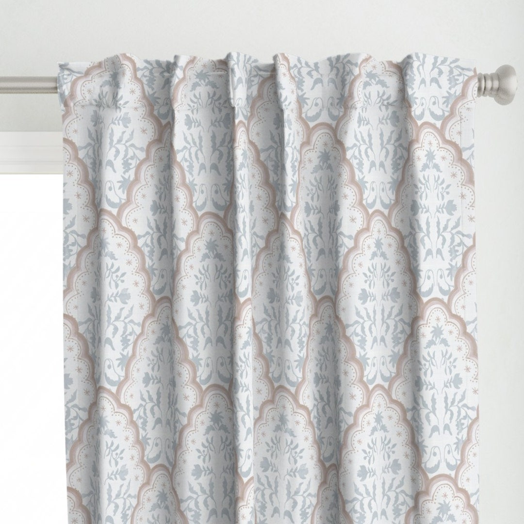 Scallop Botanical Curtain Panel Slate Clay Scallop Paisley by Danika ...