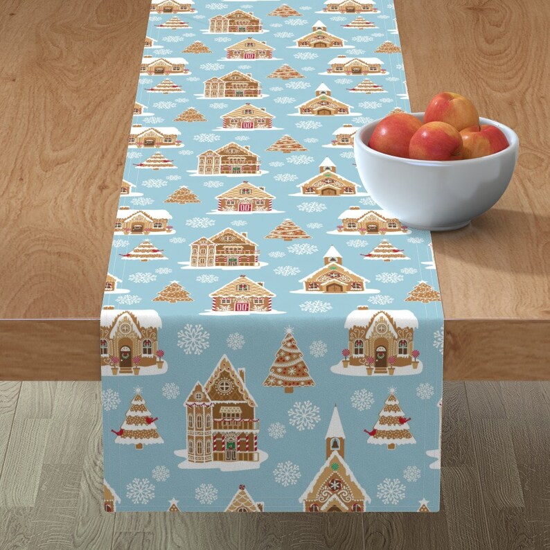 Gingerbread House Table Runner Gingerbread Town by - Etsy