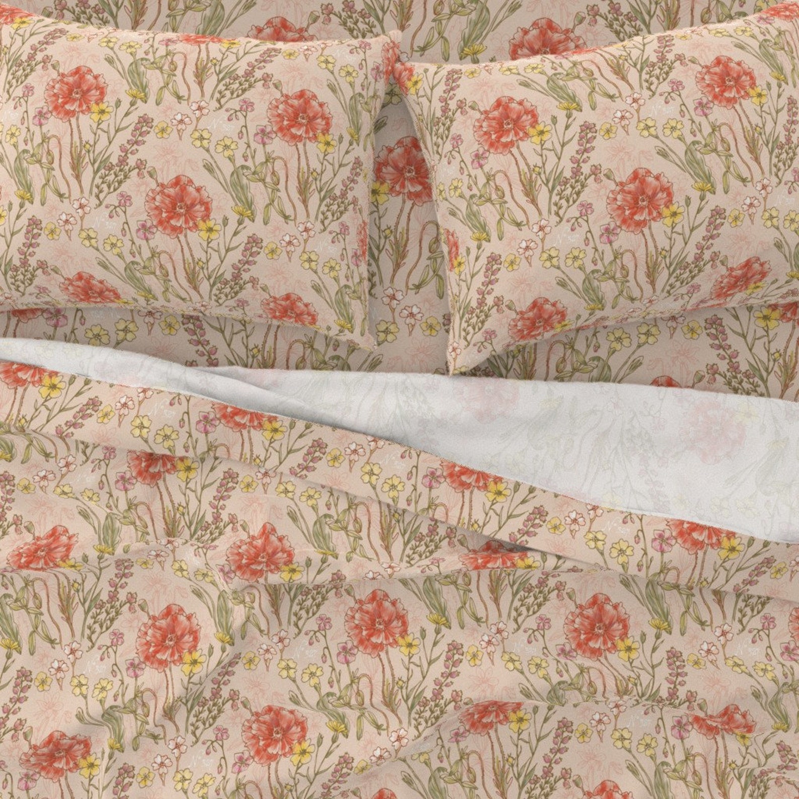 Victorian Sheets Vintage Botanical Flowers by Ohn_mar_win | Etsy