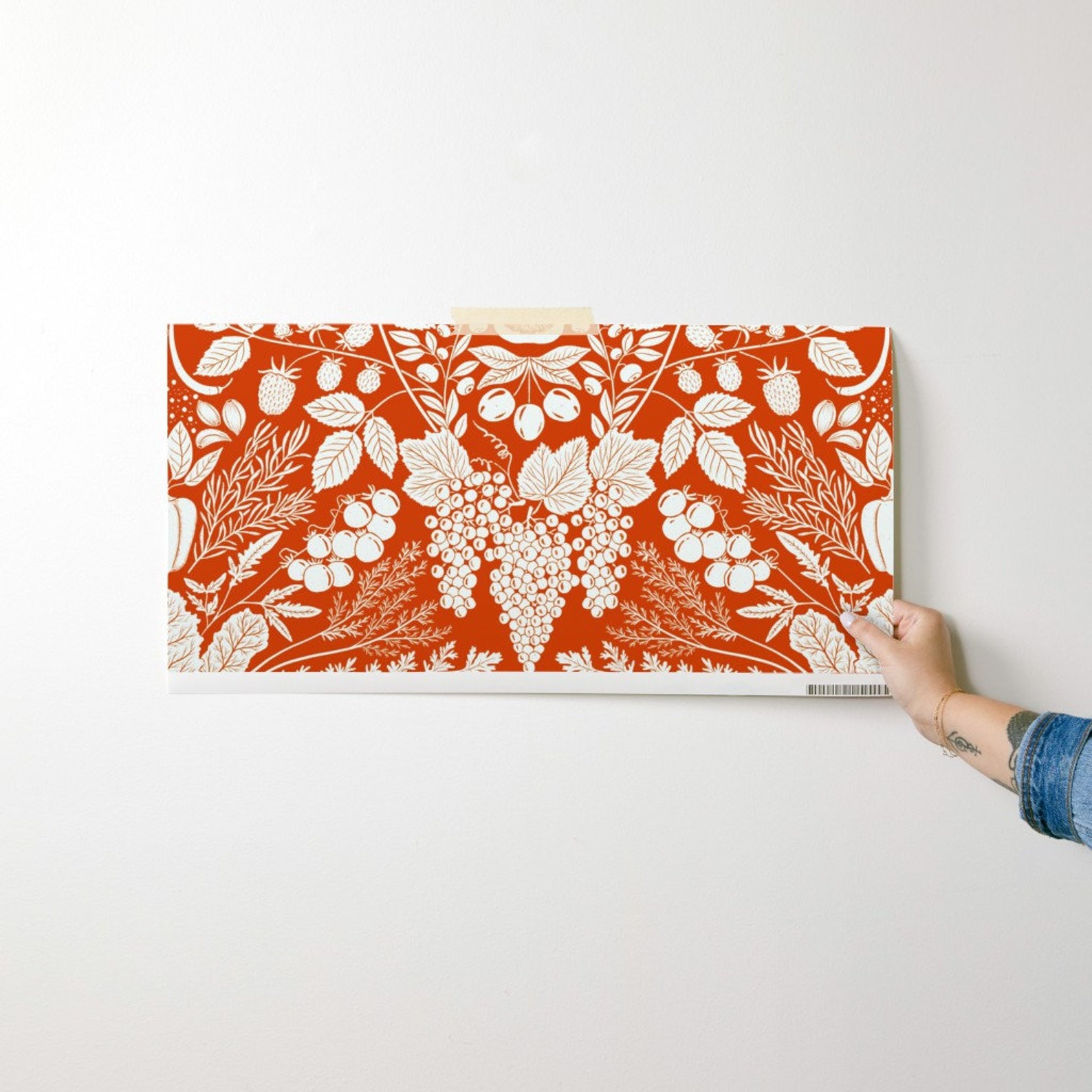 Fruit Damask Non-pasted Wallpaper Fruits Vegetables Carrot Orange ...