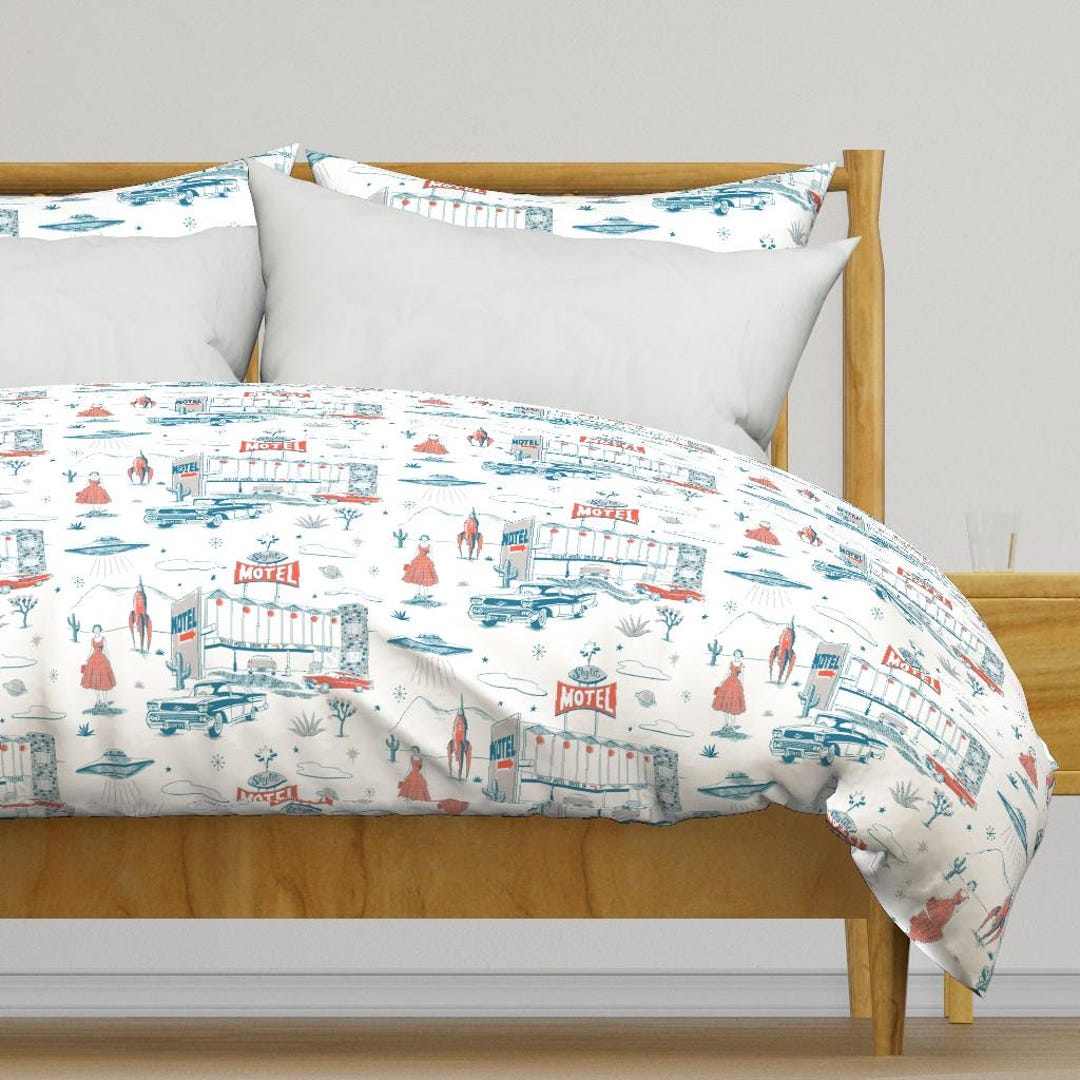 Retro Bedding - Sky-lit Motel by Ruby_ritz - Car Mid-century Alien ...