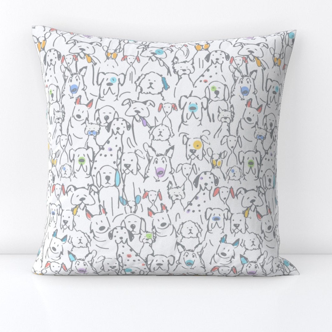 Whimsical Dogs Throw Pillow - Doodle Dogs by Shellyturnerdesigns - Fun ...