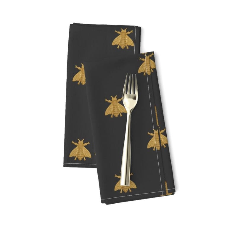 Gold Bee Dinner Napkins Set of 2 - Historical French Napoleon Antique ...