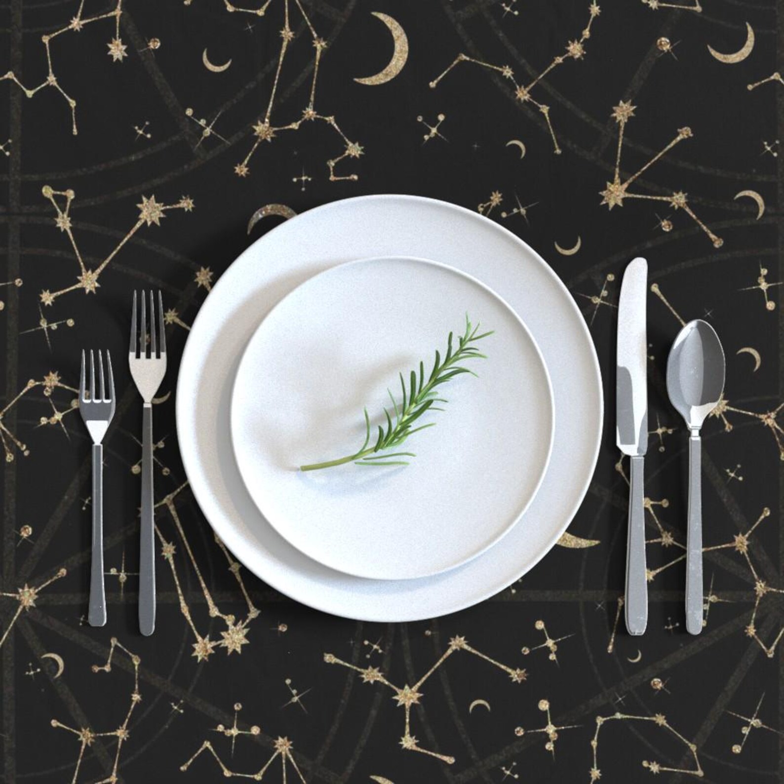 Stars Tablecloth - Gold Zodiac Constellations by Yesterdaycollection ...