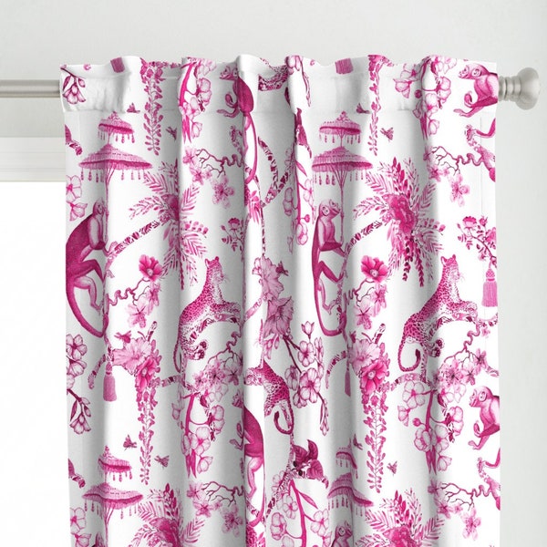 Pink Toile Curtains - Etsy