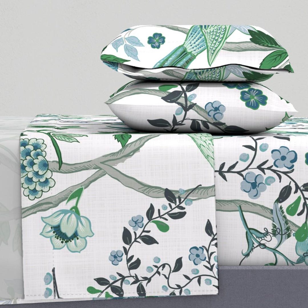 Traditional Sheets - Chinoiserie Peacock by Chrissyink - Chinoiserie ...
