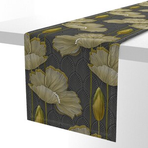 Art Decor Poppy Table Runner - Art Deco Fleurs Dor by J9design ...