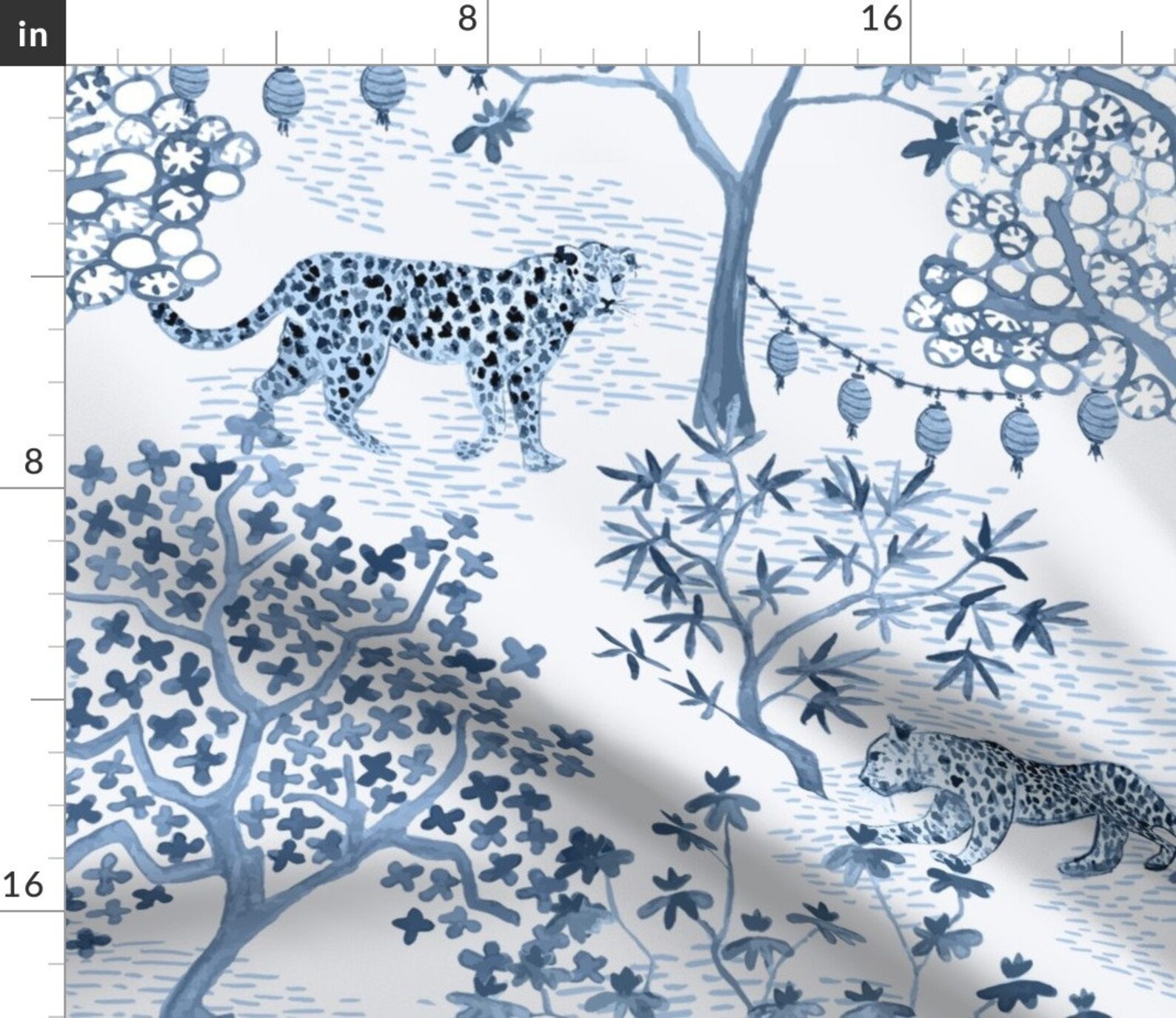 Leopard Chinoiserie Sheets Large Leopard Toile by - Etsy
