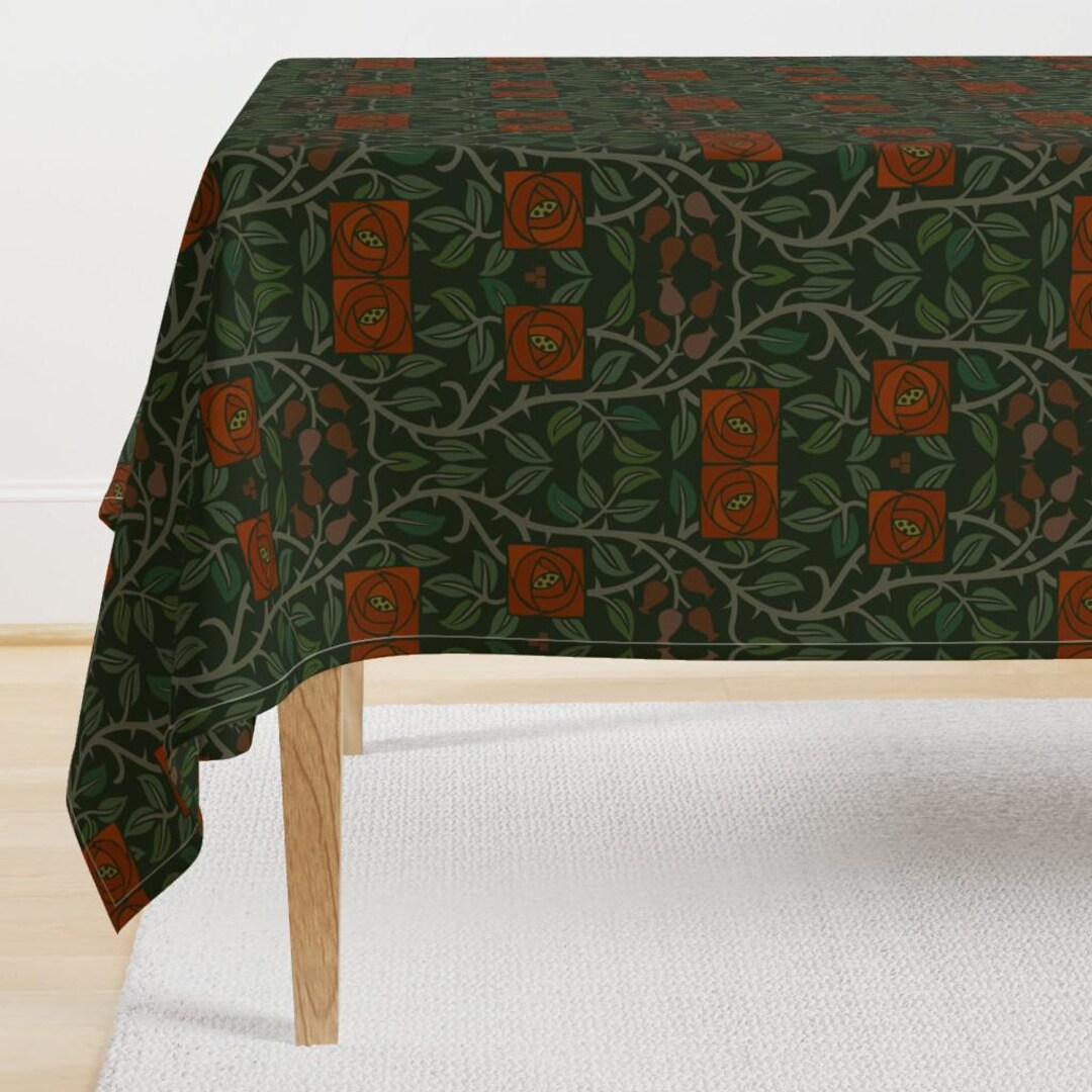 Edwardian Tablecloth - Arts and Crafts Lancaster Roses by Muhlenkott ...