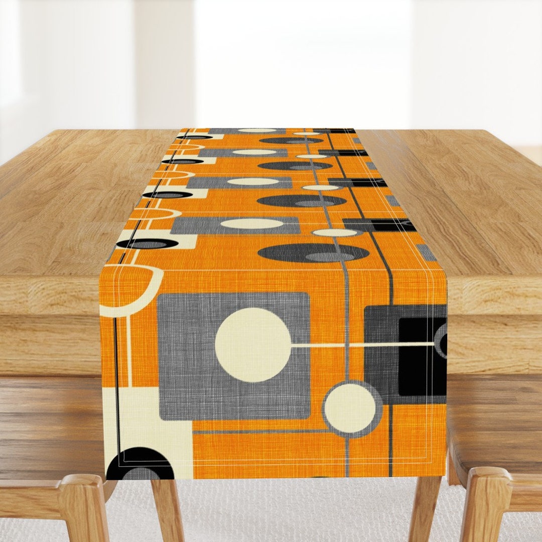 Mid Century Mod Table Runner - Orbs and Squares by Chicca_besso ...