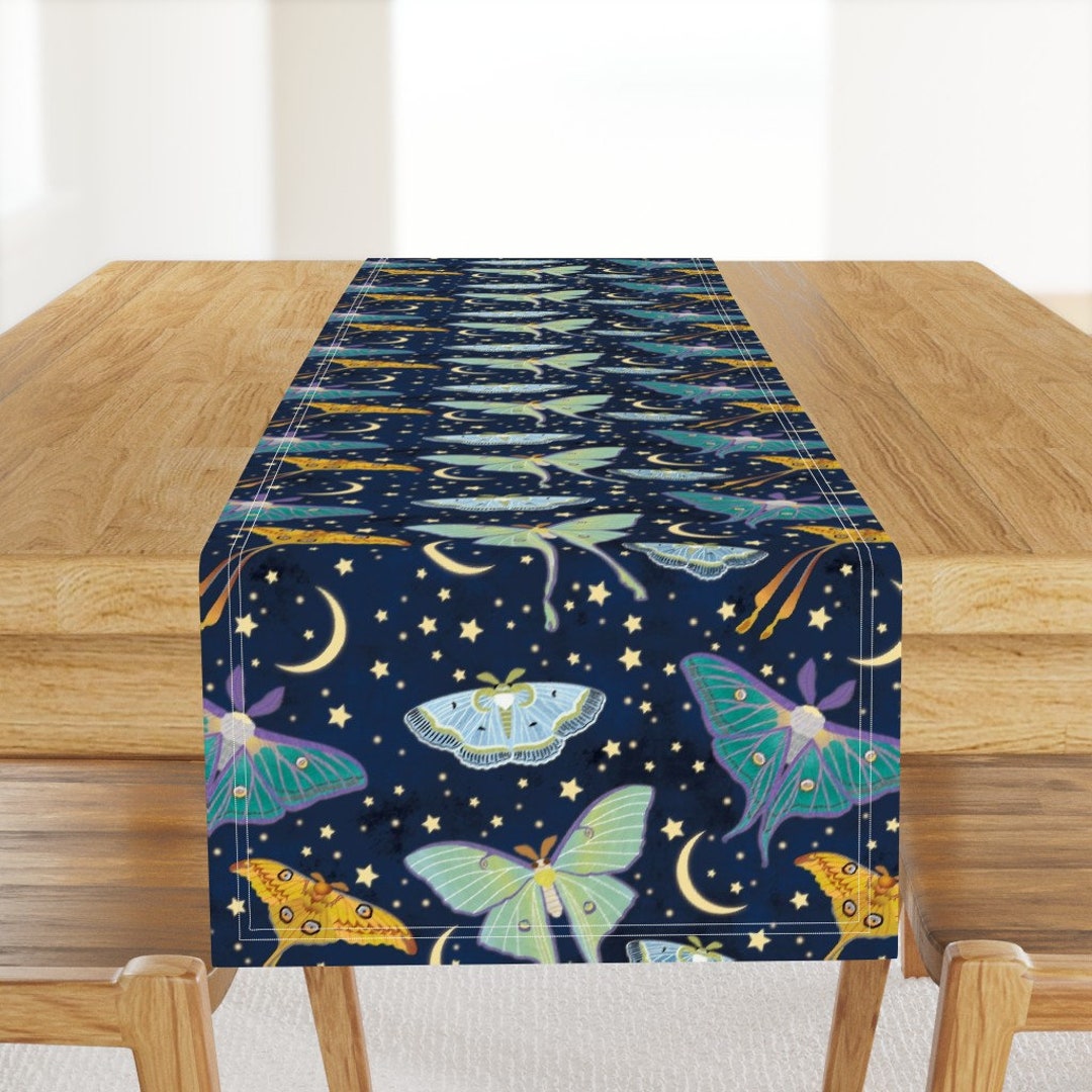 Luna Moths Table Runner Moon Moths by Pamelandia Spanish Moon Moths ...