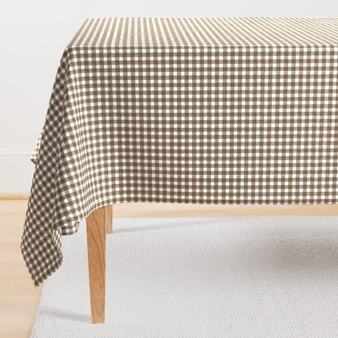 Rustic Farmhouse Tablecloth Gingham Natural by Kristopher_k_design ...