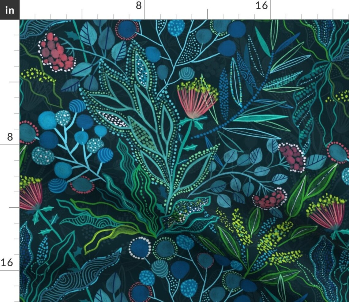 Australian Flora Curtain Panel Botanical Vibes by - Etsy