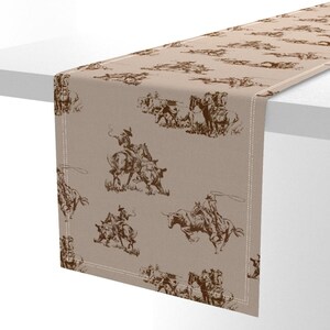 Western Cowboy Table Runner - Rustic Lodge Sepia Neutral Brown Wild ...