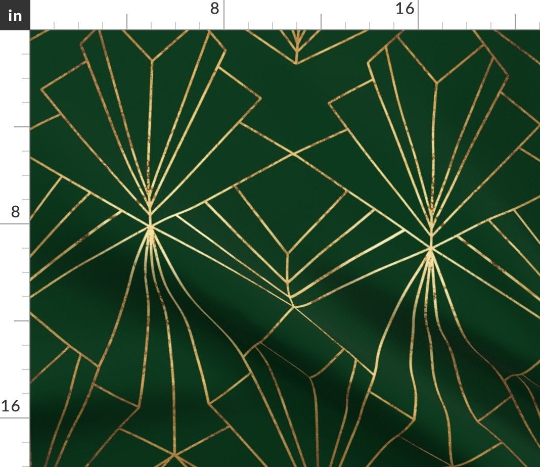 Glamorous 1920s Curtain Panel Art Deco on Emerald by - Etsy
