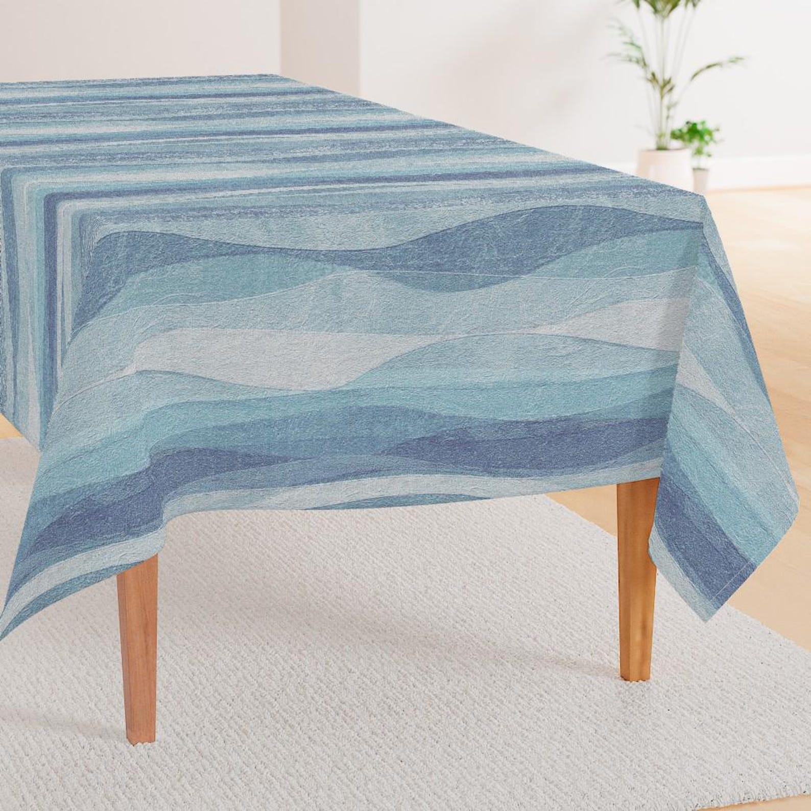Abstract Ocean Wave Tablecloth - Wave Sky Blue by Wren_leyland ...