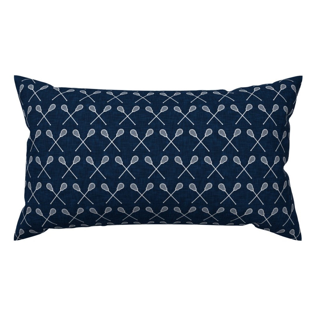 Lacrosse Stick Lumbar Pillow - Deep Navy Blue Womens Lacrosse Rectangle ...