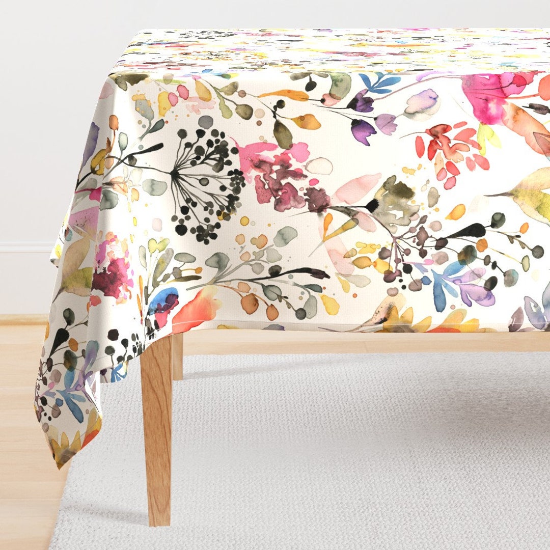 Watercolor Tablecloth Wild Grasses Large by Ninola-design Meadow ...