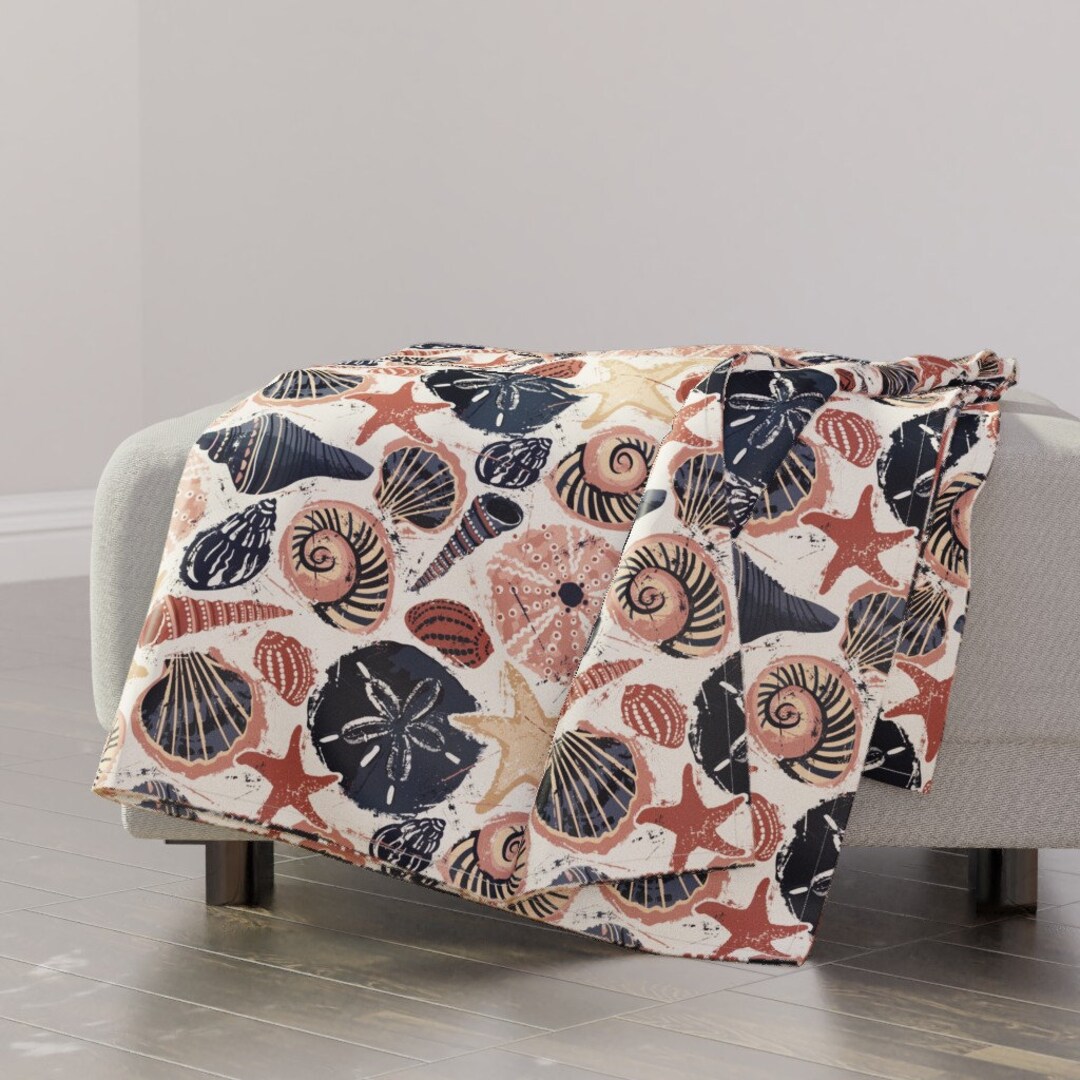 Sand Dollar Throw Blanket Seashells on Sand by Sarah_treu Earth Tones ...