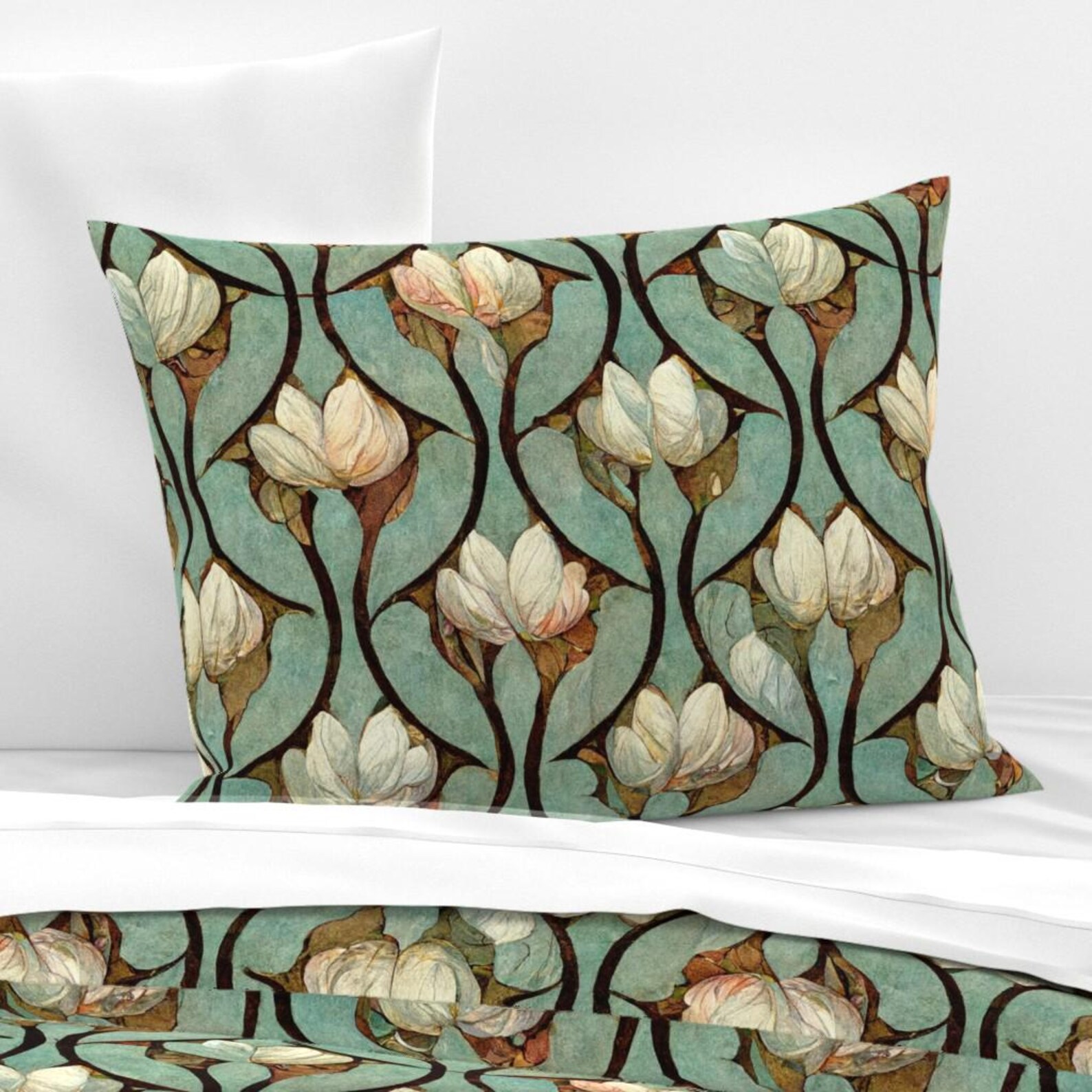 Art Nouveau Lotus Bedding - Art Nouveau Botanical by Nickleen - Art ...