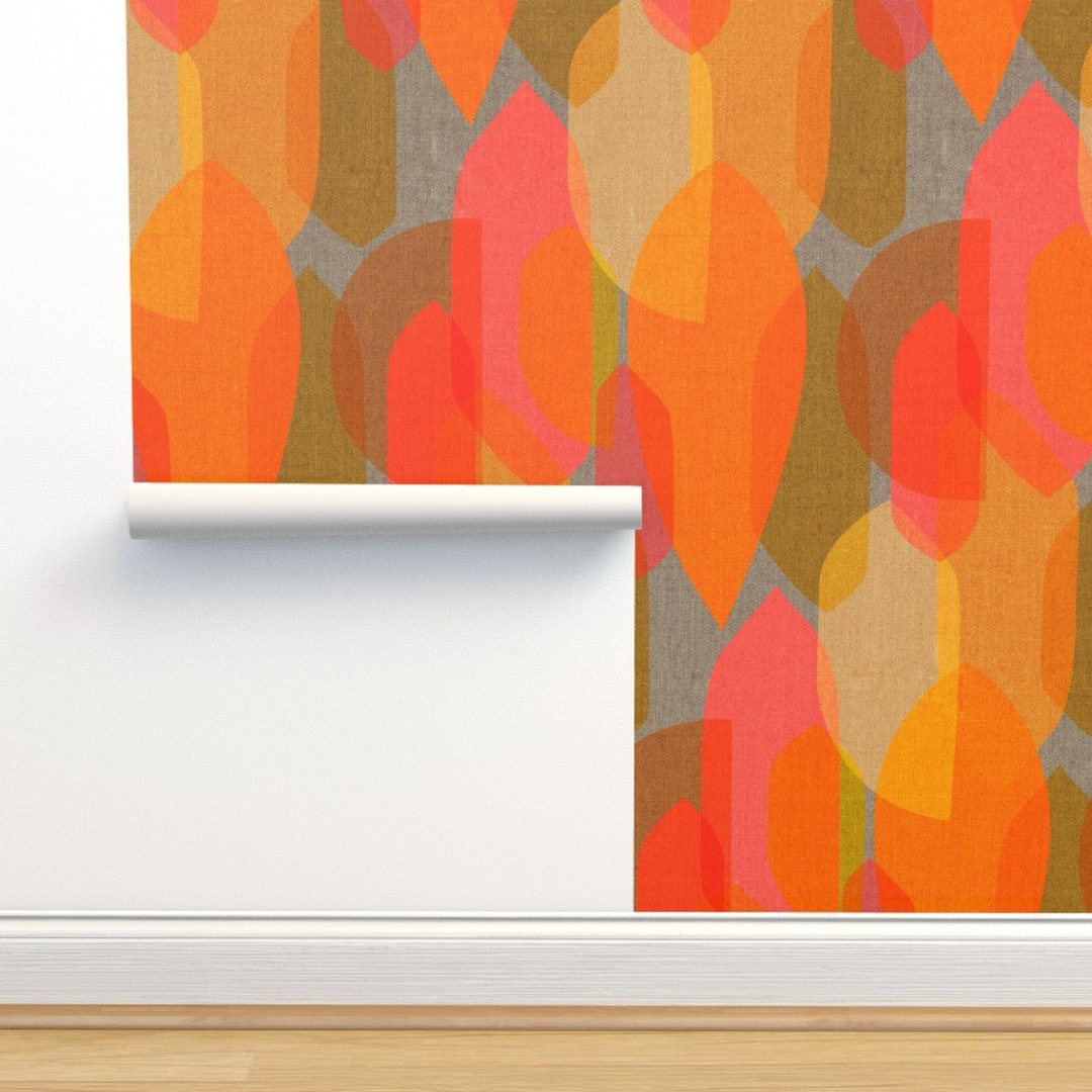 Mid Century Modern Non-pasted Wallpaper - Mid Century Blocks by ...