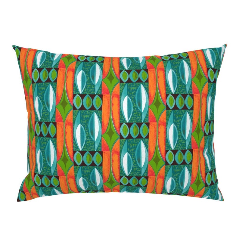 Mid Century Mod Pillow Sham Abstract Shield by - Etsy