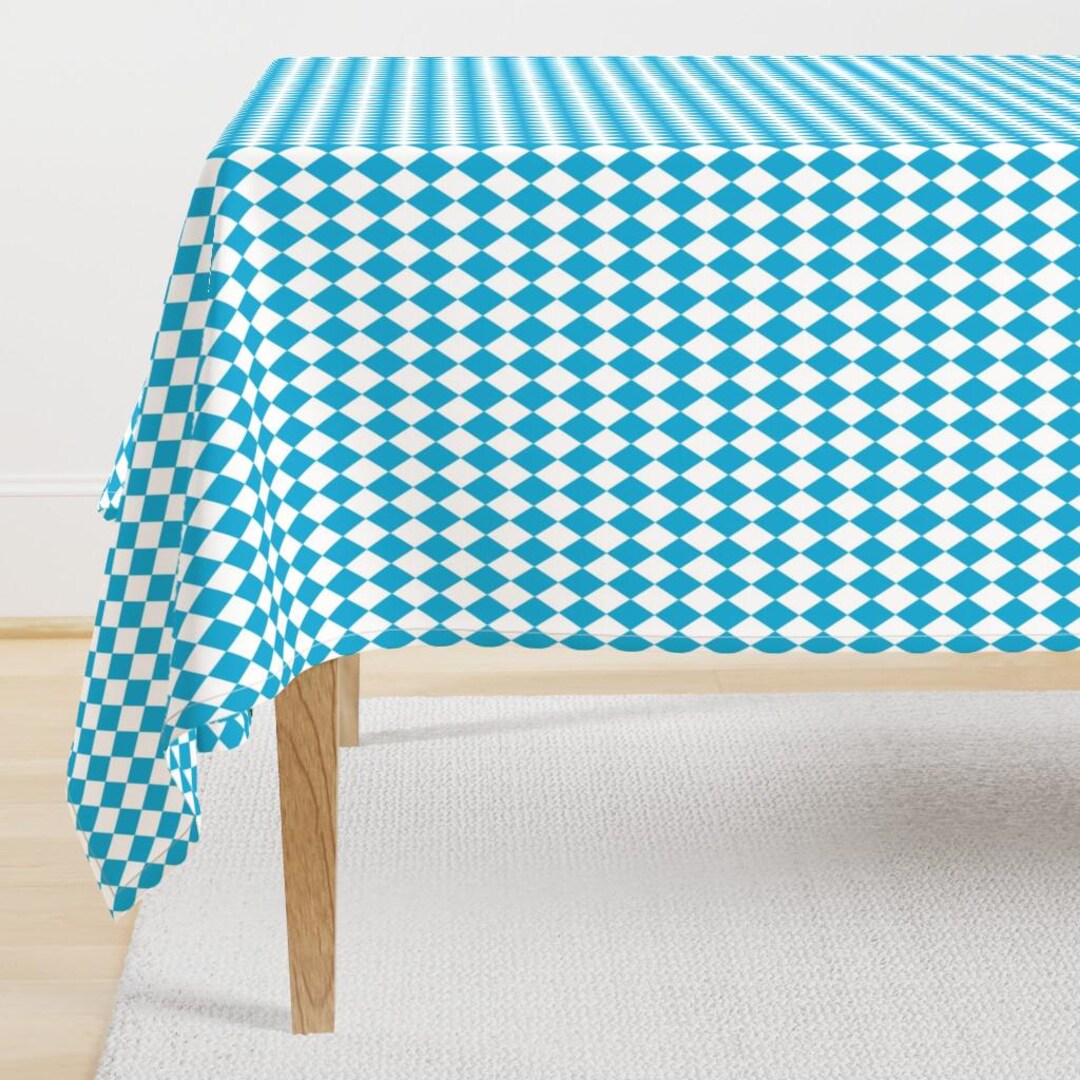 German Tablecloth - German Oktoberfest Beer Blue Diamond Pattern by ...