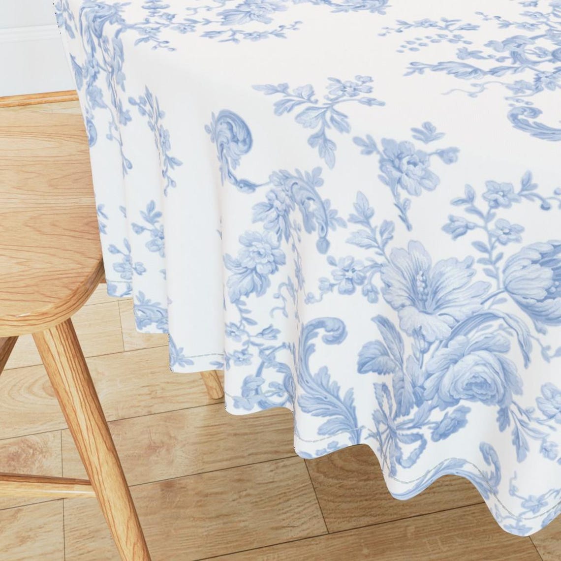Grandmillennial Tablecloth - Faded Rococo White by Lilyoake ...