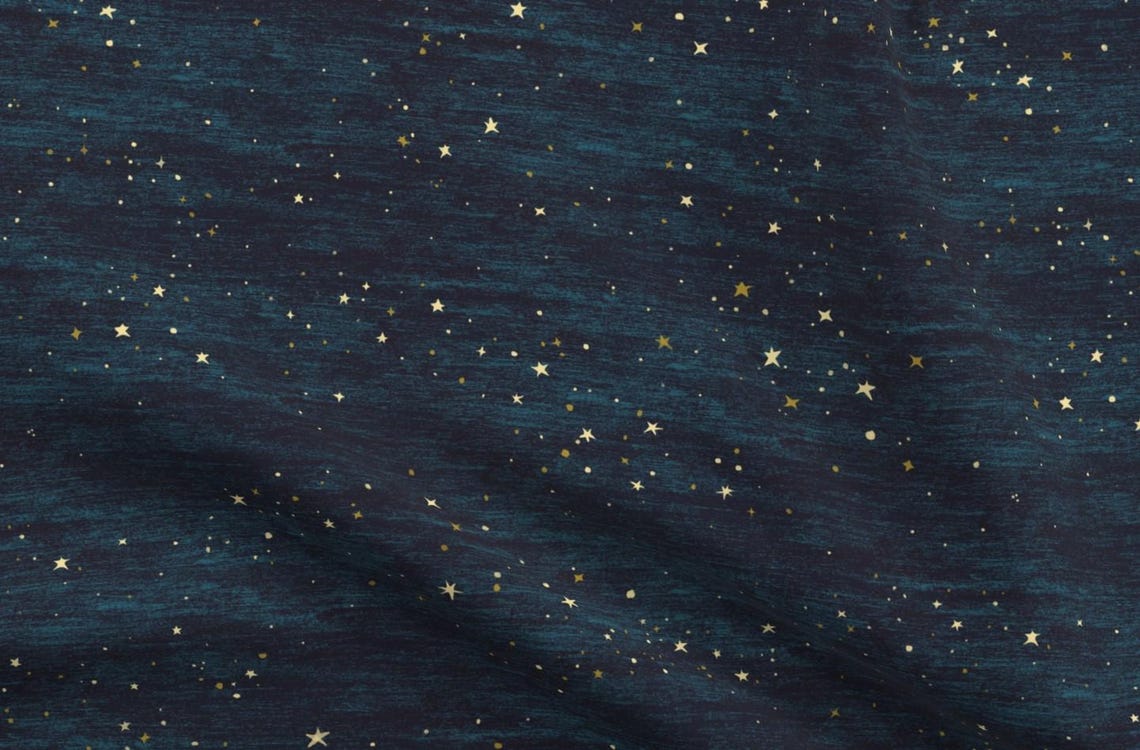 Nighttime Stars Sheets - Night Sky Stars Midnight Blue by At_the ...
