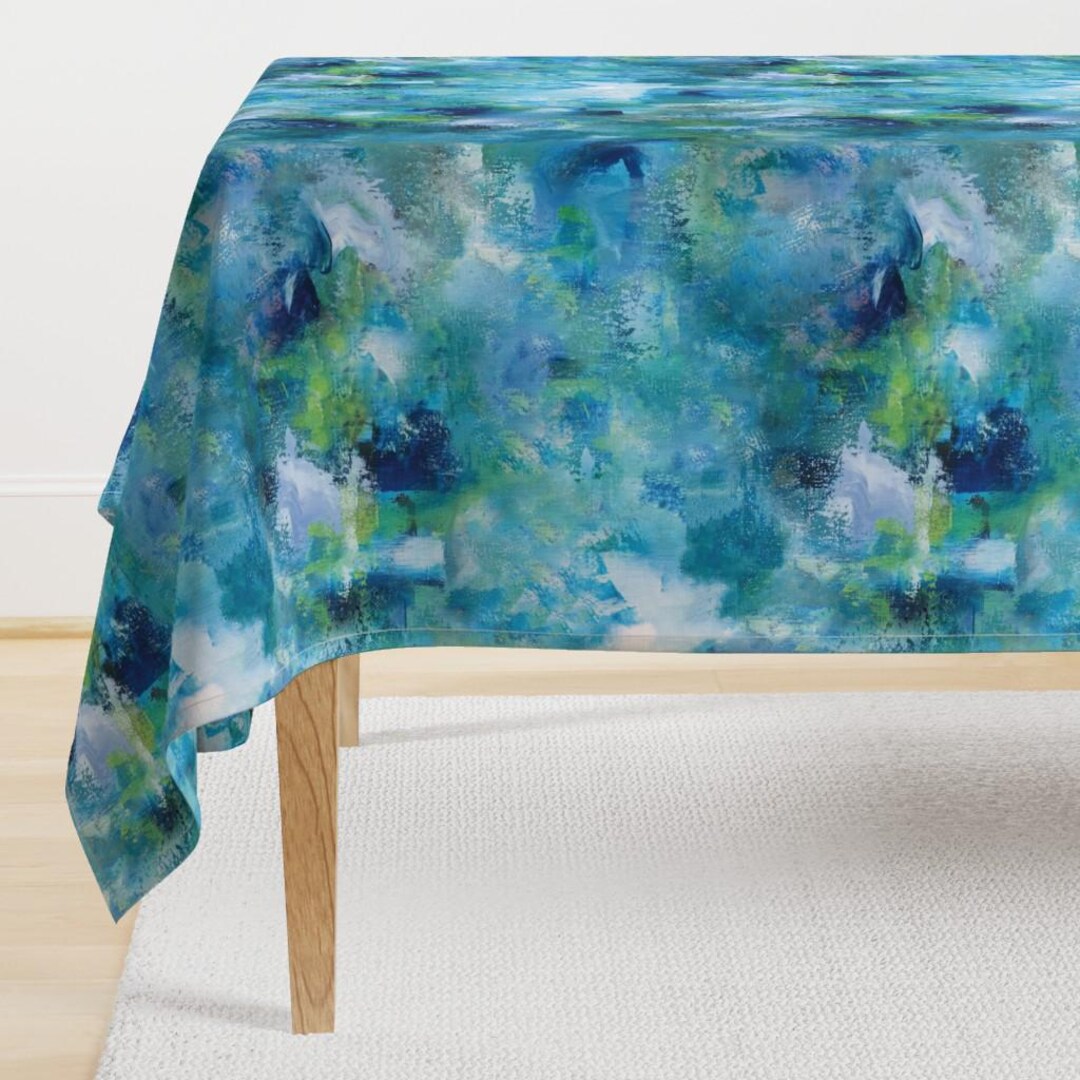 Ocean Blue Tablecloth - Blue Abstract by Jenflorentine - Abstract Blue ...
