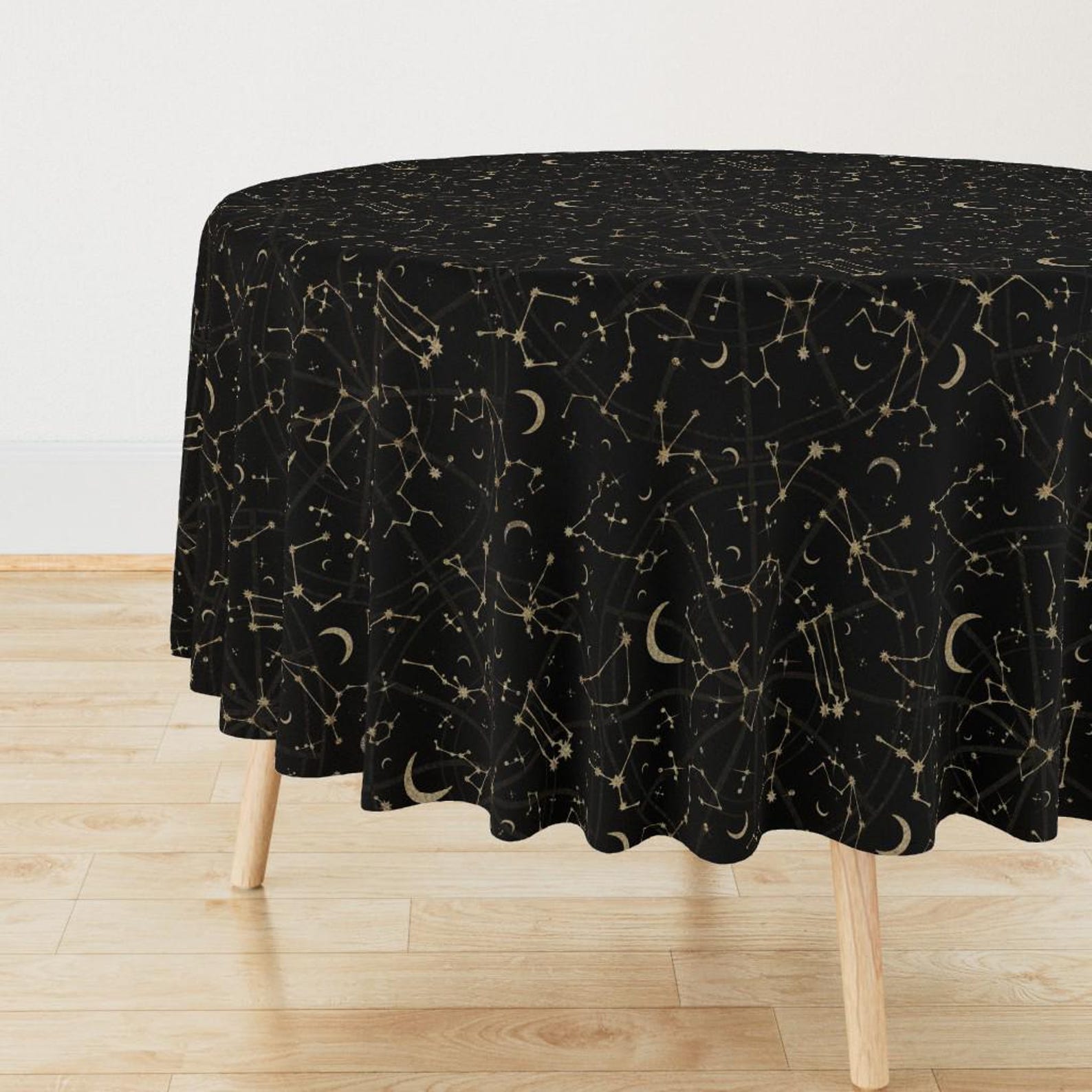 Stars Tablecloth - Gold Zodiac Constellations by Yesterdaycollection ...