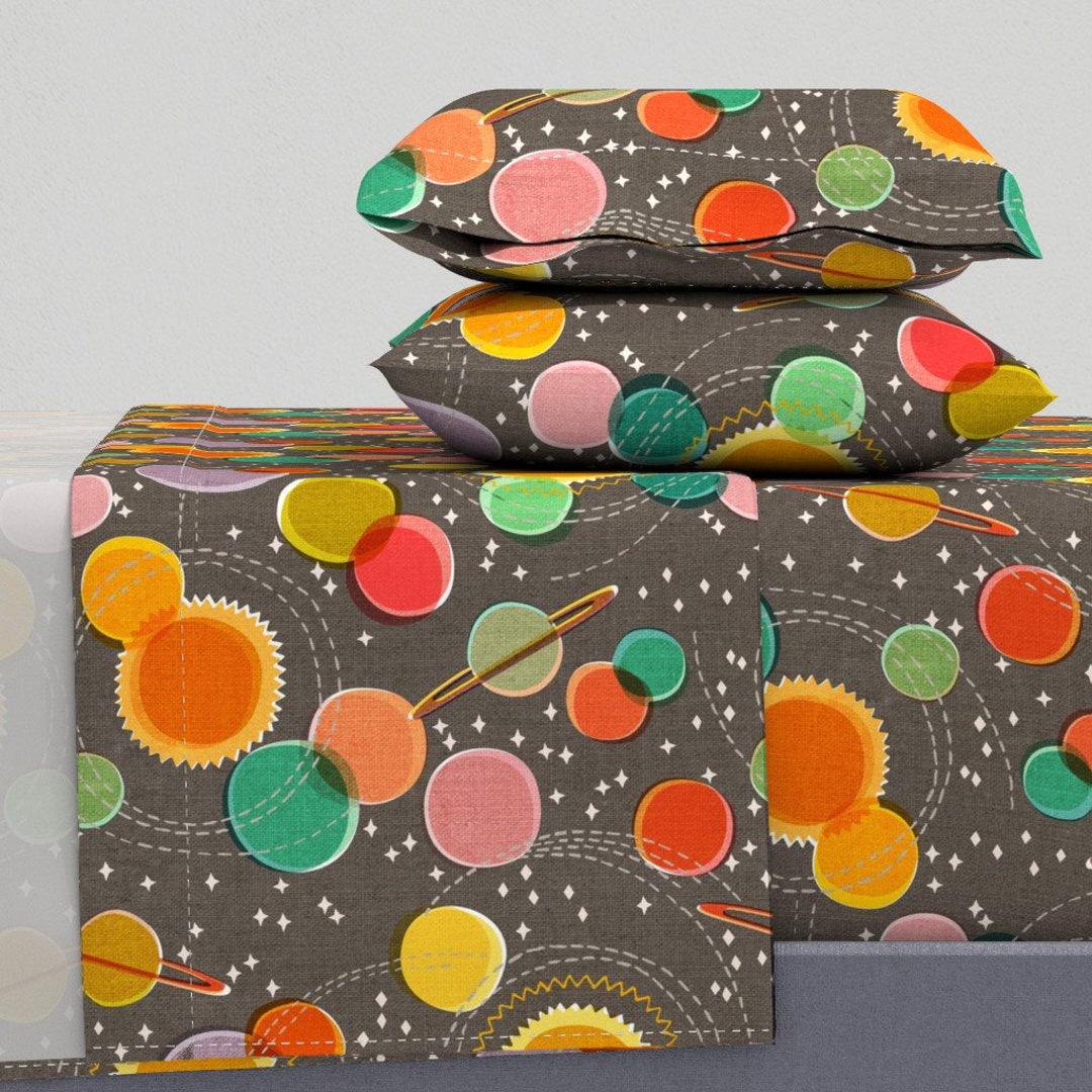 Retro Solar System Sheets Planets by Ceciliamok Galaxy Outer Space ...