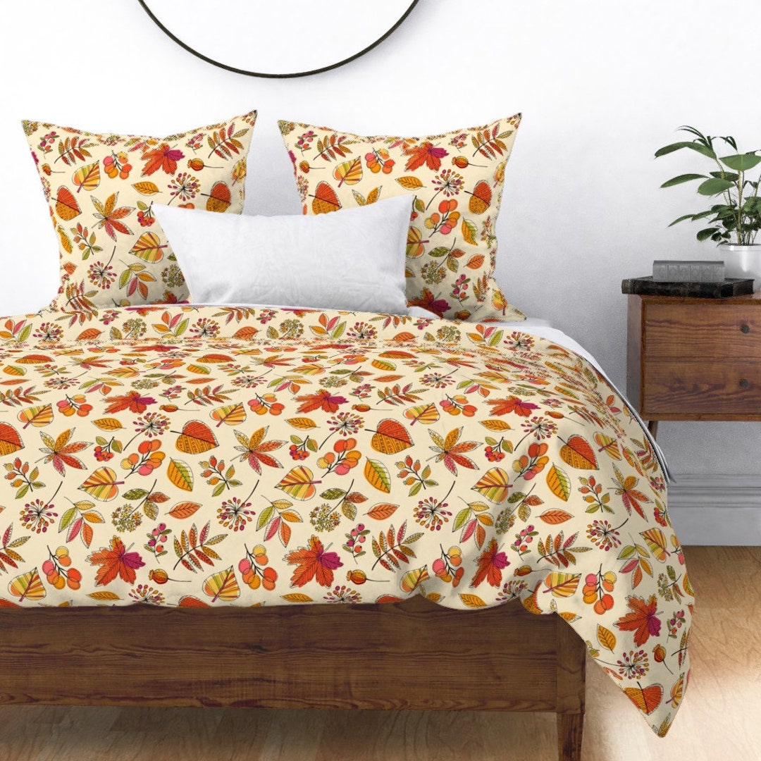 Autumn Leaves Duvet Cover Autumn Leaves by Cressida_carr - Etsy