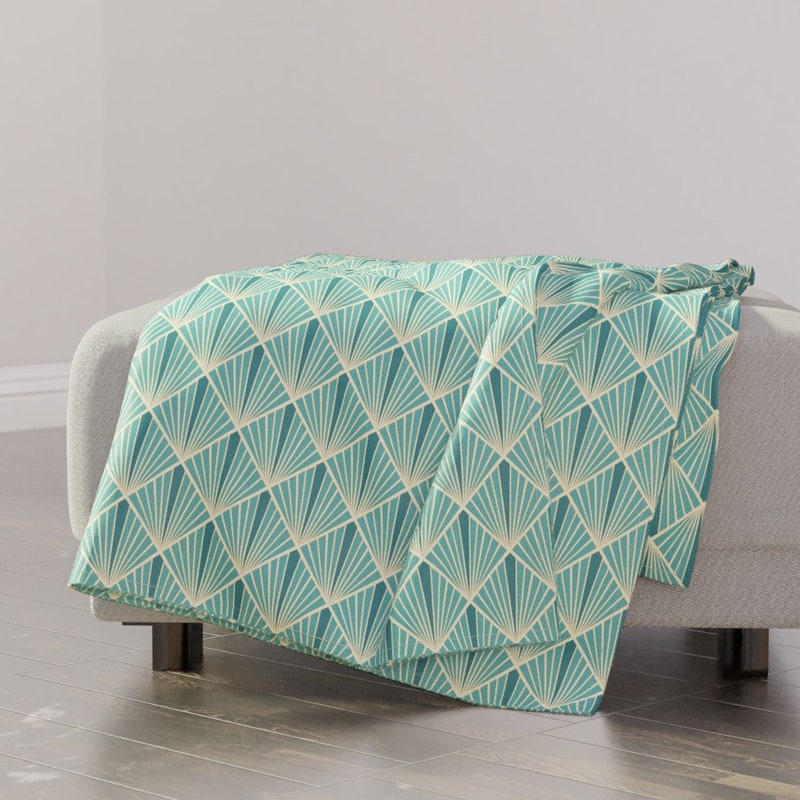 Modern Aqua Fabric - Etsy