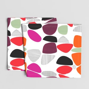 Retro Mod Table Runner 1950 Pebbles Pink Orange Red by Kate_rowley Mid ...
