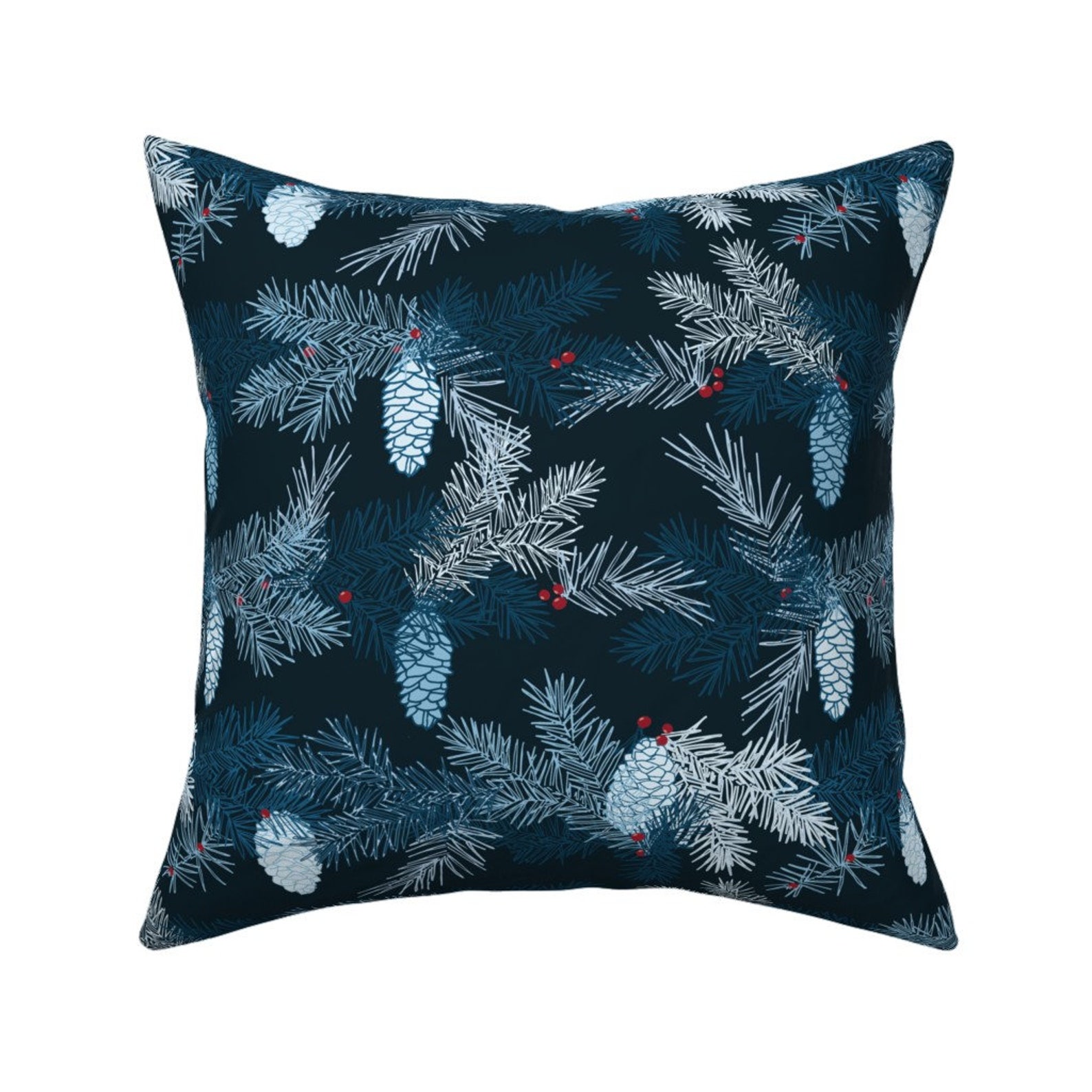 Christmas Throw Pillow Winter Pines by Nestboxstudio - Etsy