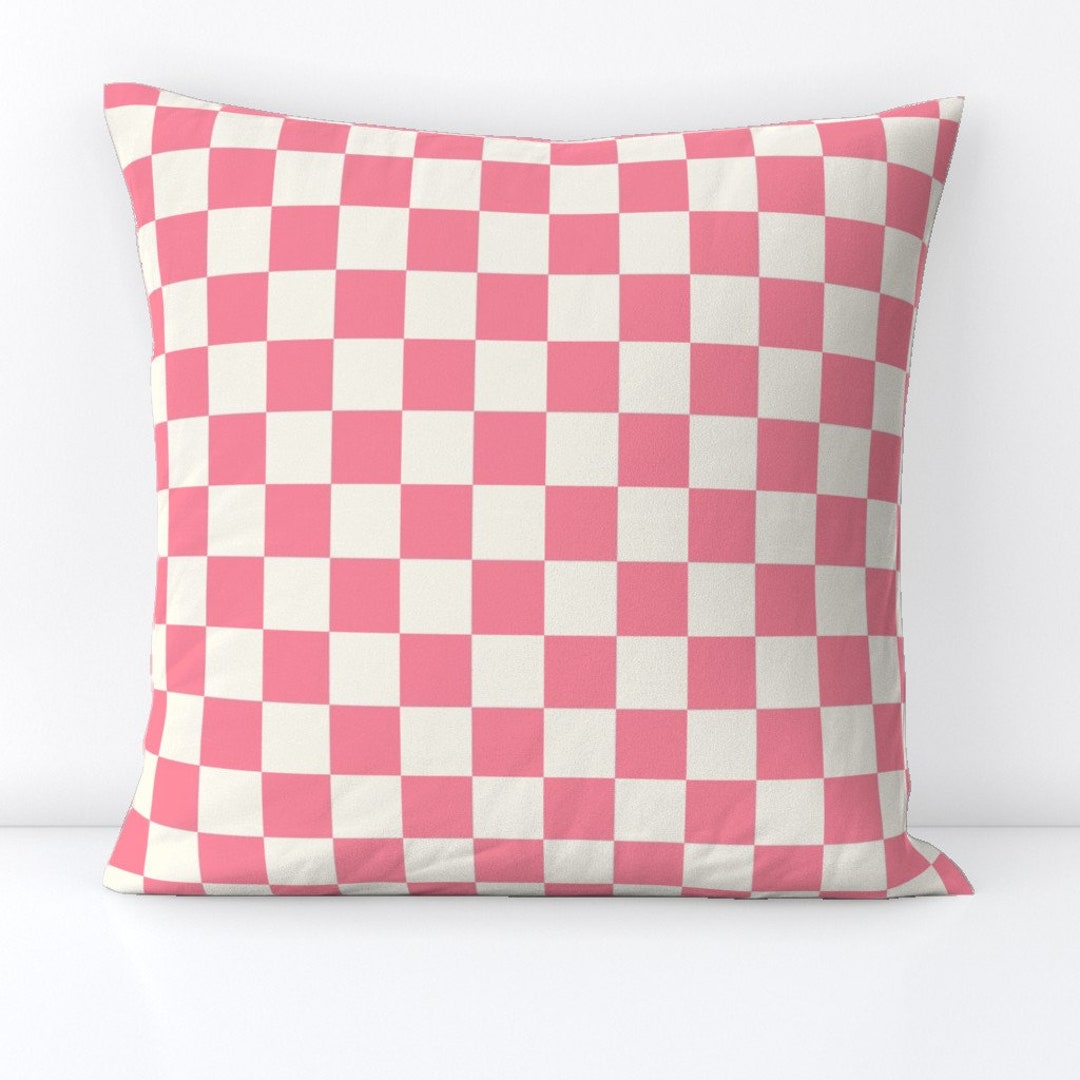 Y2k Retro Throw Pillow - Pink Checkerboard by Latheandquill - Pink ...