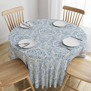 Grandmillennial Tablecloth Victorian Blue Damask by Creativeinchi ...