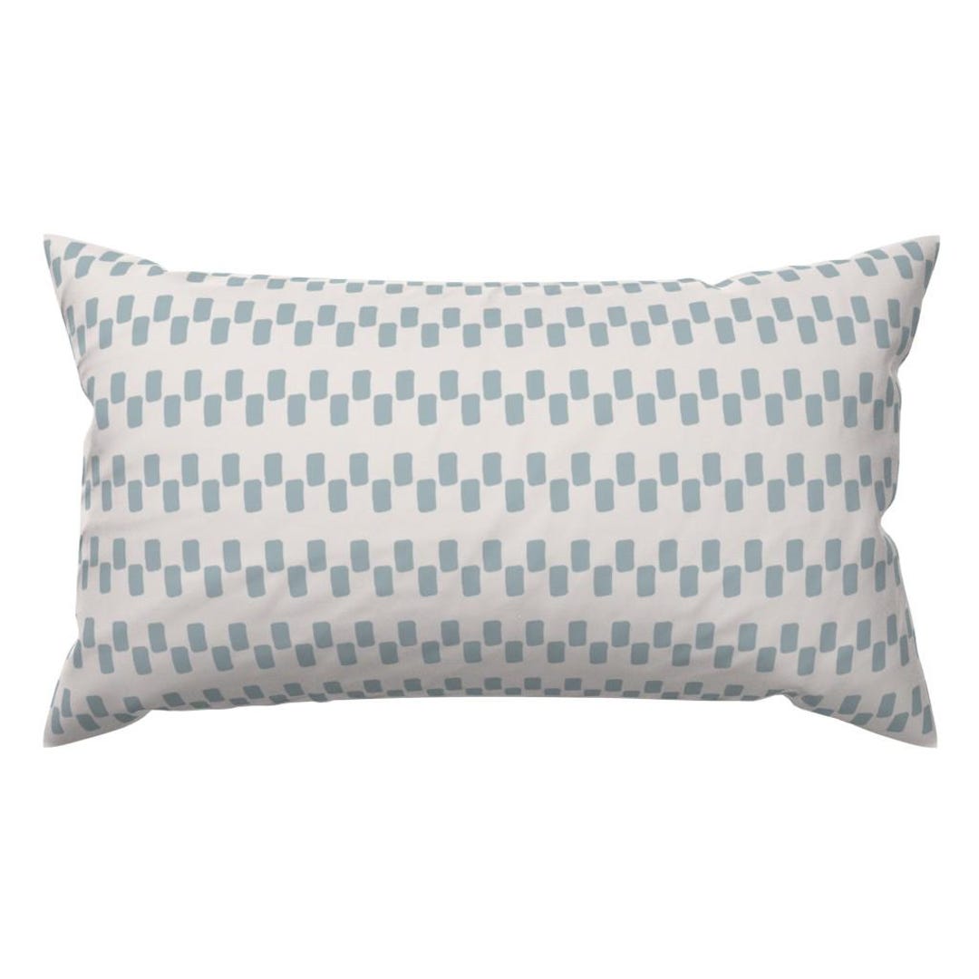 Checkered Lumbar Pillow - Blue Block Print Modern Stripes Coastal ...