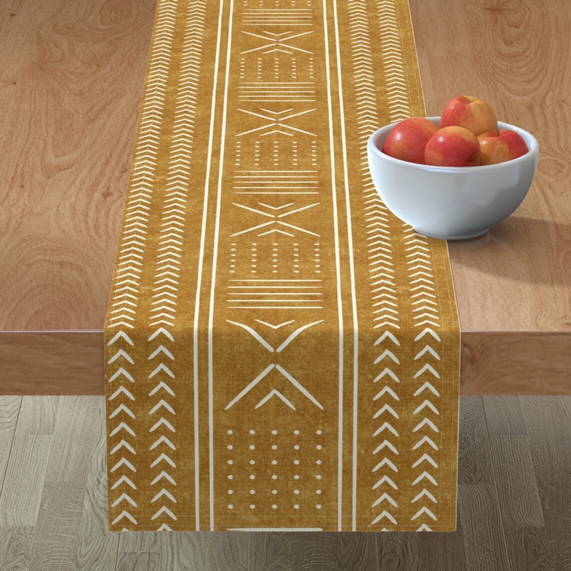 Geometric Stripe Table Runner Mustard Mudcloth by | Etsy