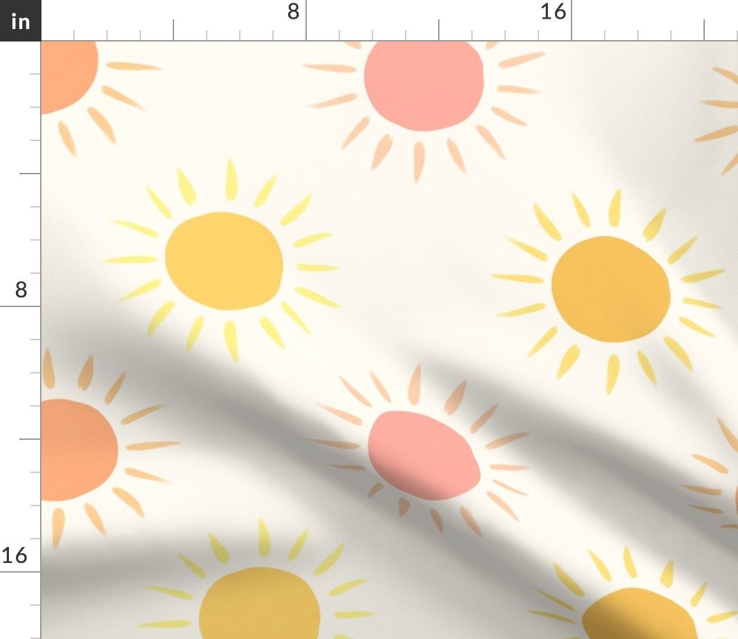 Whimsical Suns Curtain Panel Summer Sun by Charladraws - Etsy