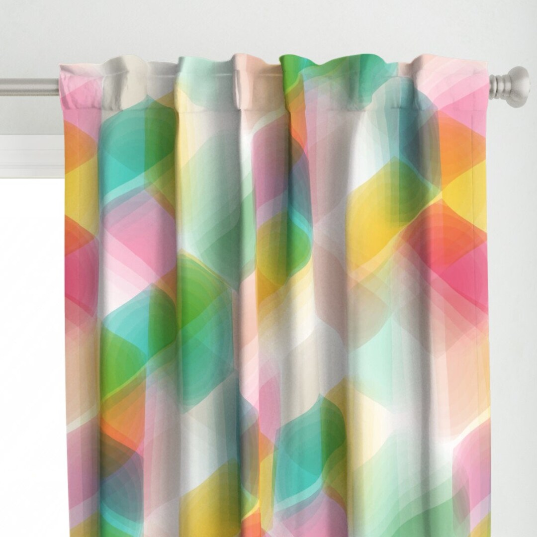 Pastel Rainbow Curtain Panel - Chroma Triangles by Asta_barrington ...