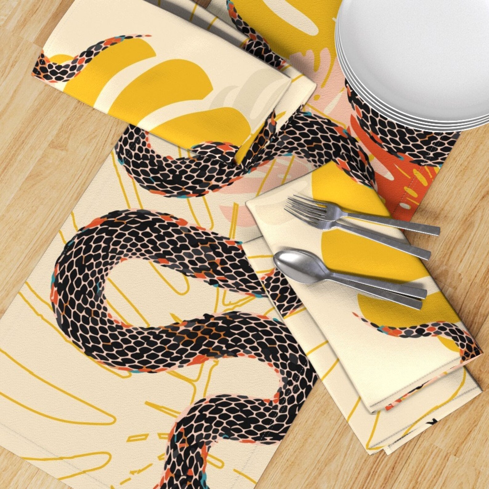 Tropical Snakes Table Runner Smooth Viper by Freethebold Large Scale ...