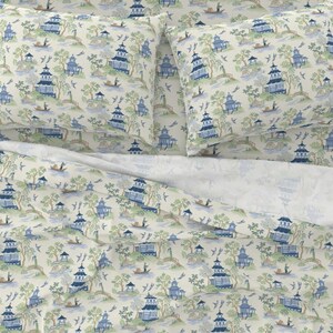 Chinoiserie Sheets Chinoiserie by Barbarapixton Pagoda Asian Inspired ...