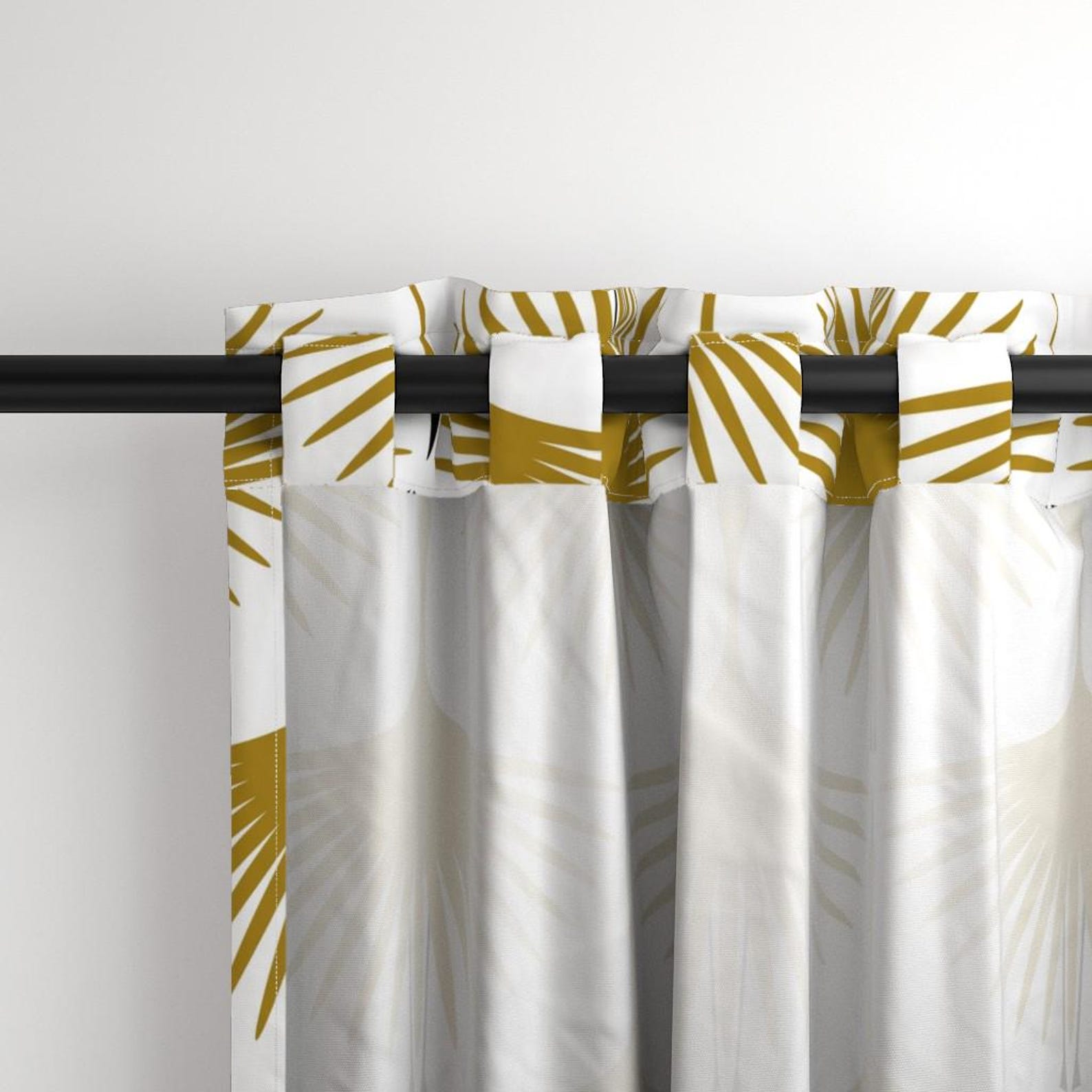 Mustard Gold Crane Curtain Panel - Art Deco Vintage Gold Art Deco Swan ...