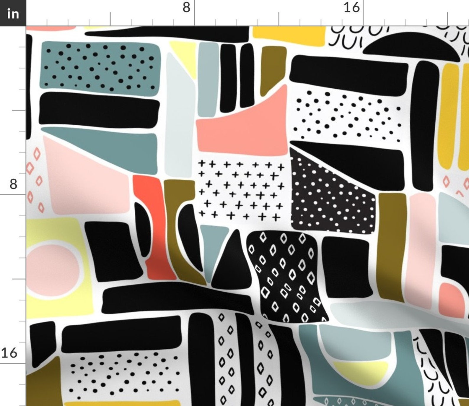 Bright Color Block Placemats Set of 2 Bold Colorblocking | Etsy