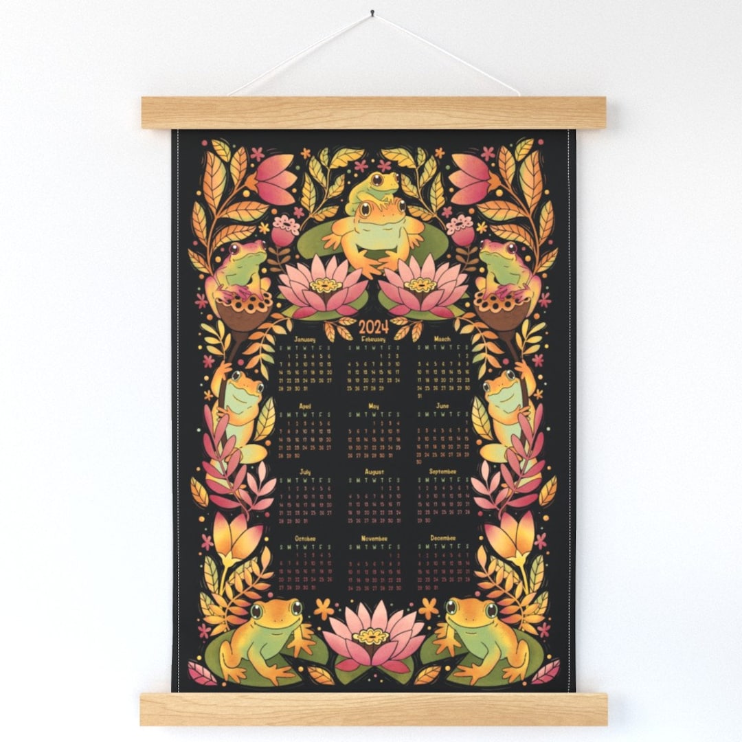 2024 Calendar Wall Hanging 2024 Colorful Frogs Calendar by Cj_southern ...